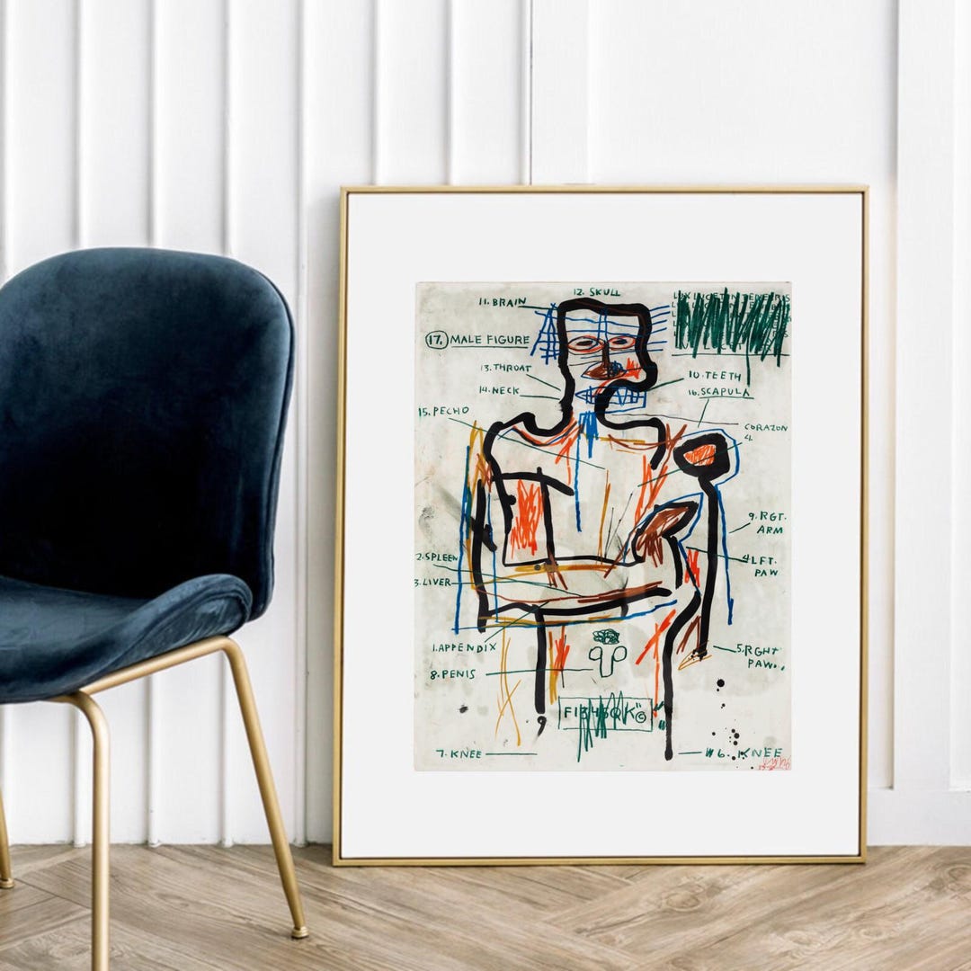 Male Figure — Basquiat-inspired Anatomical Expression Art Print - Etsy