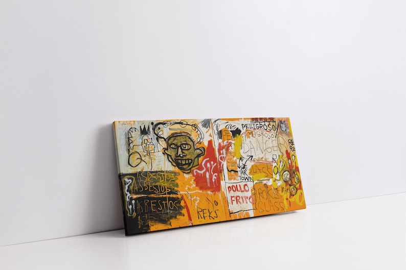 Abstract Graffiti Wall Art Print Bold Yellow Contemporary Statement Art ...