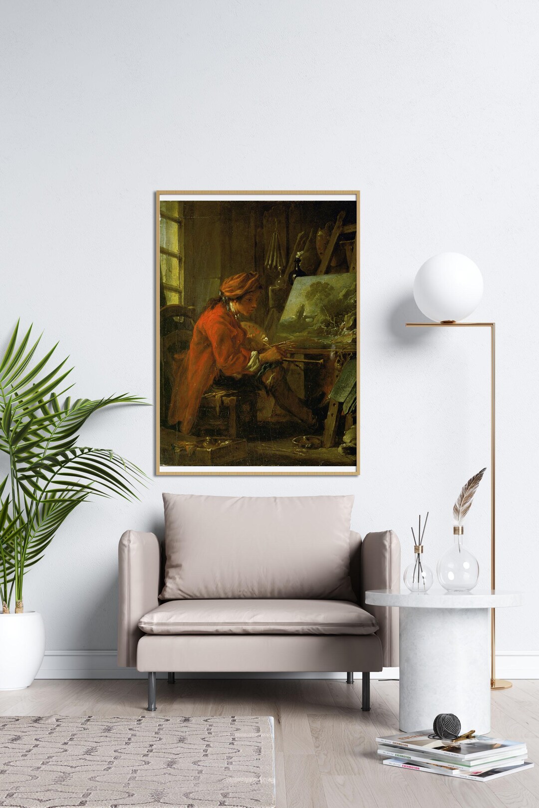 Francois Boucher Print, the Painter in His Studio, Vintage Artwork ...