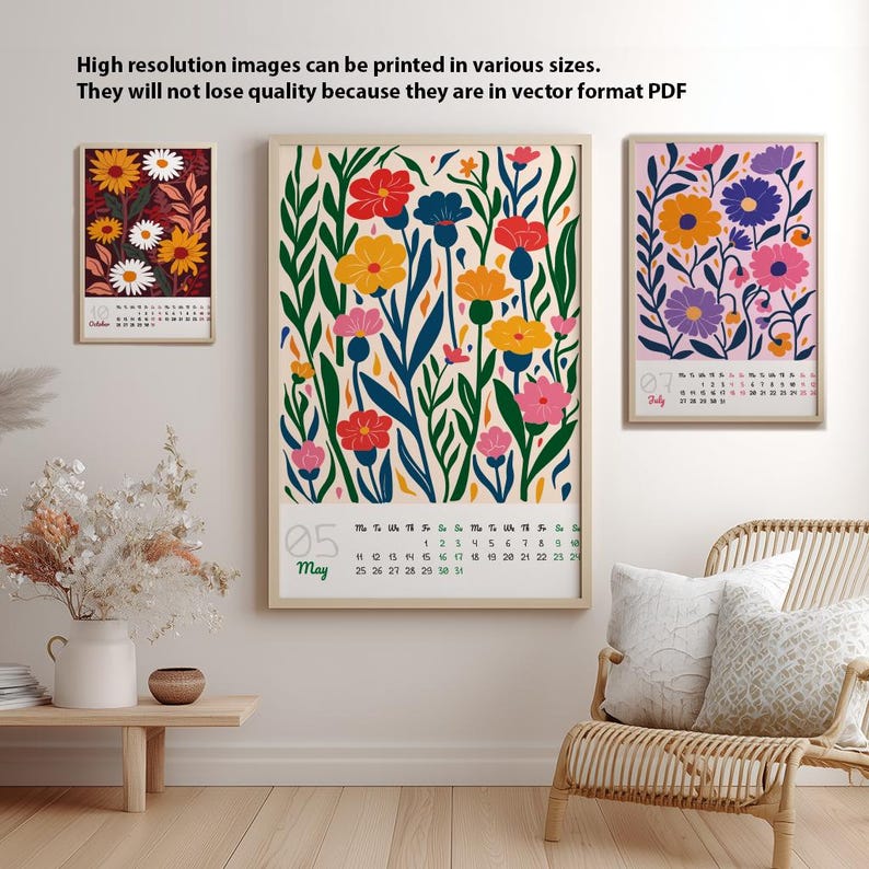 2026 Coloring Calendar | Color by Numbers Flowers & Christmas Art ...