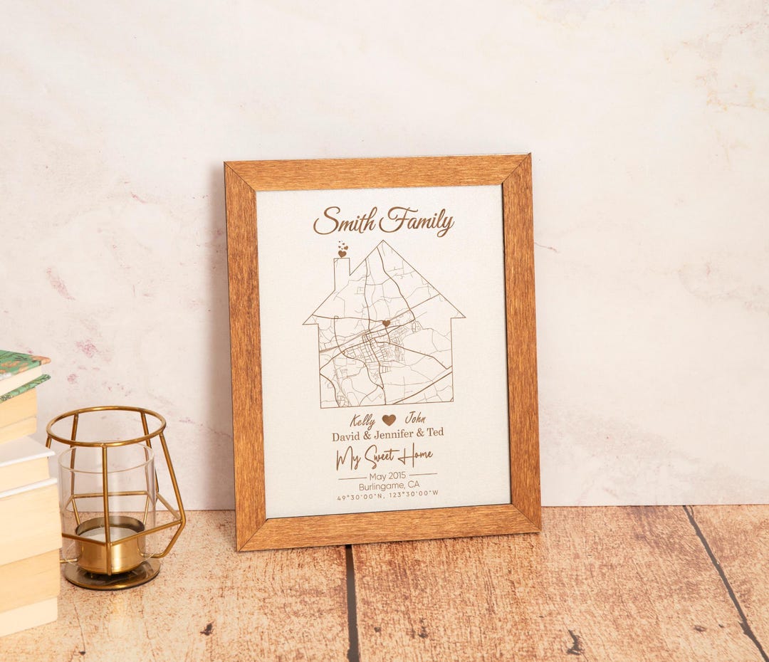 Custom House Map for New Home Owner, Personalized Home is Where the ...