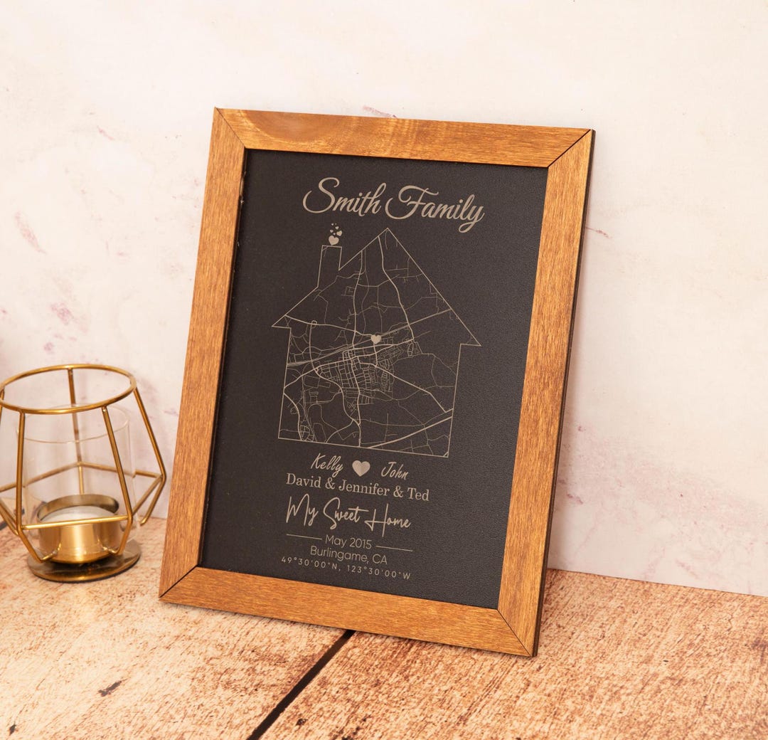 Gift Map New Home, Gift for Husband, First Home, Home Sweet Home Print ...