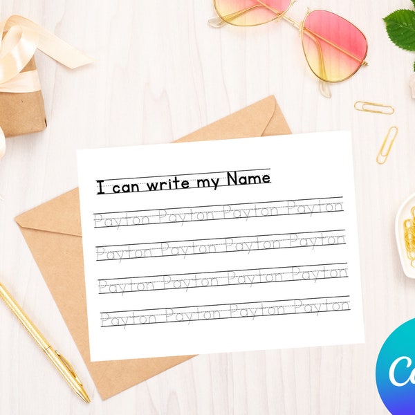 Canva Letter Trace Template - Etsy