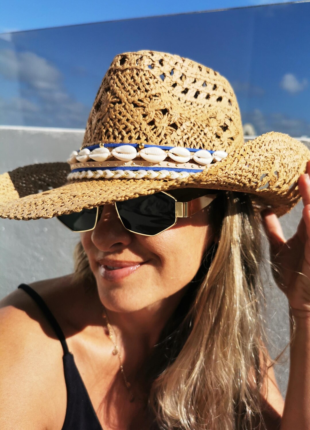 Custom Cowboy Straw Hat, Coastal Cowgirl Western Festival for Summer ...