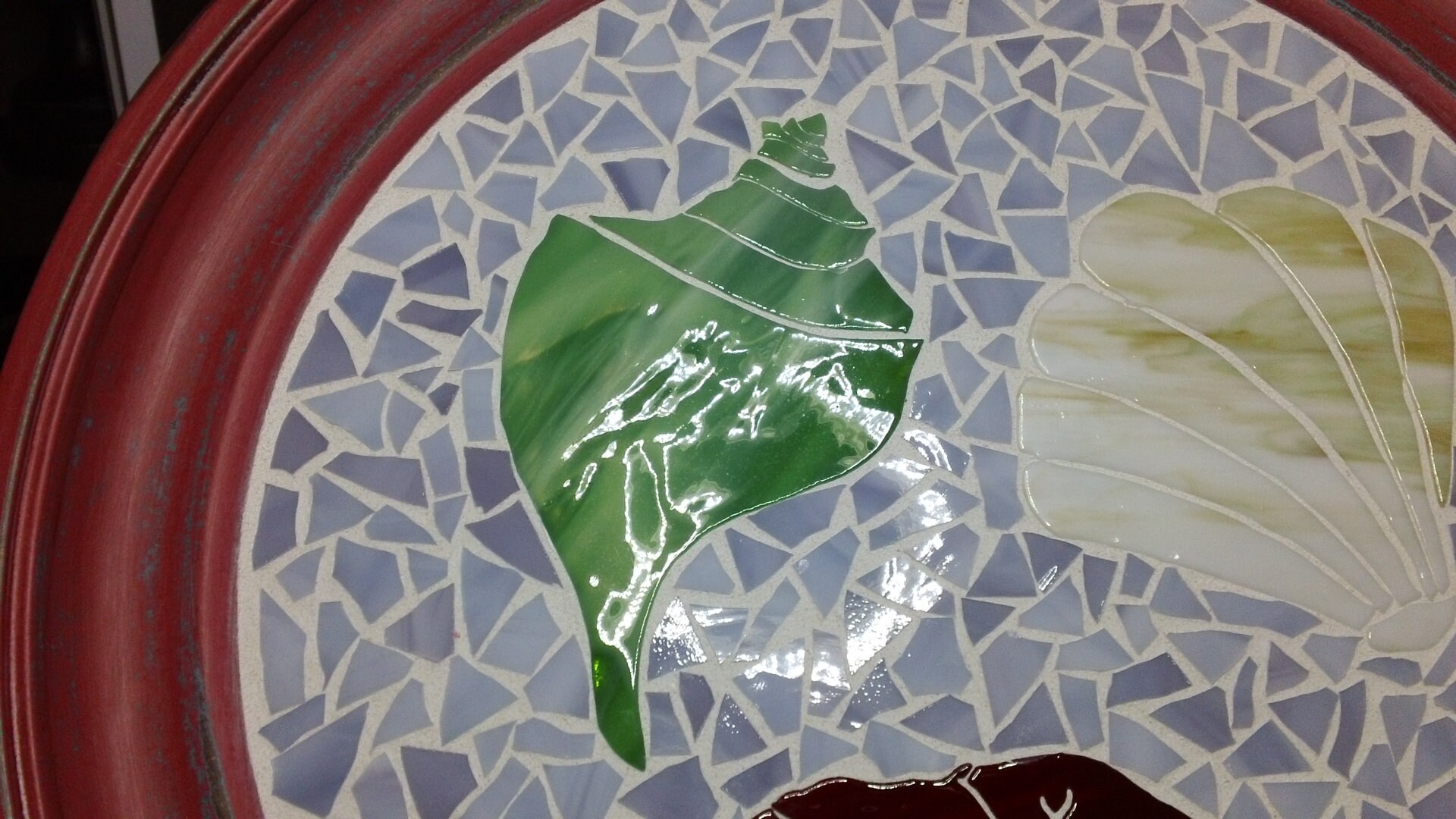 Mosaic Mosaic Shells Fushed Glass Shells Wall Hanging Home | Etsy