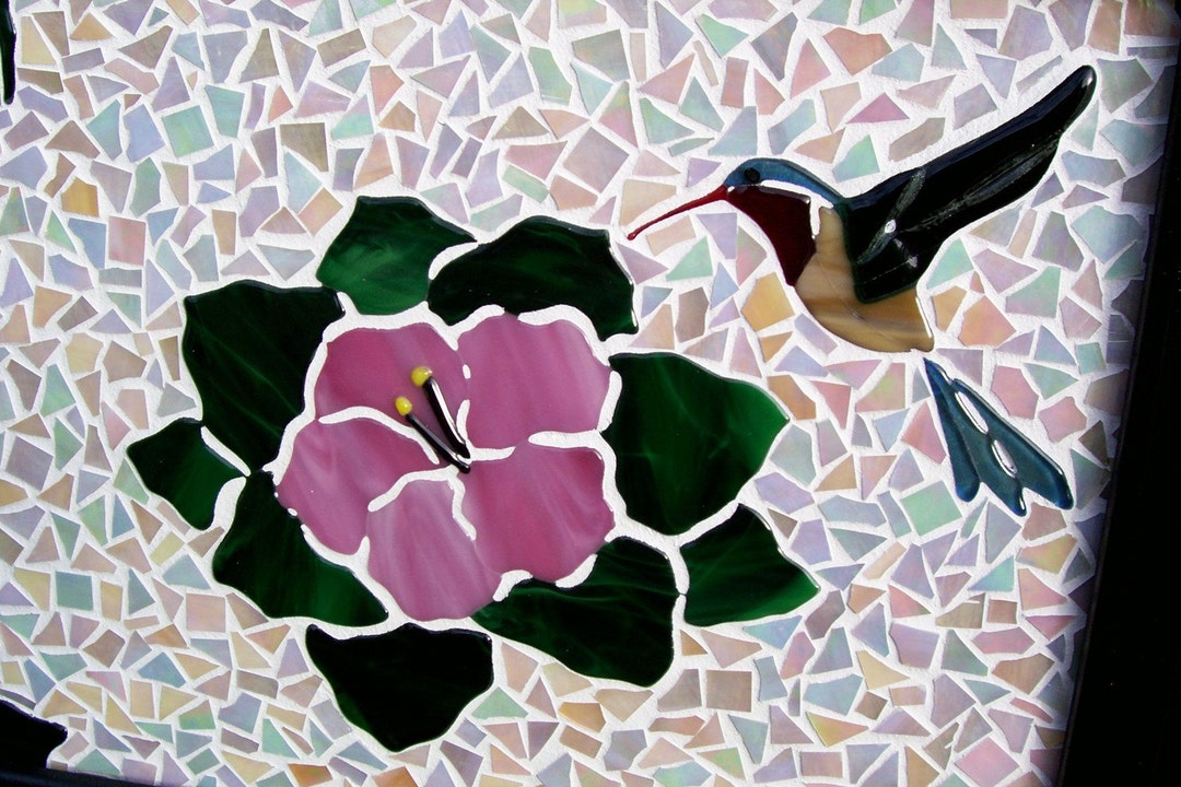 Hummingbird / Hibiscus/mosaic - Etsy
