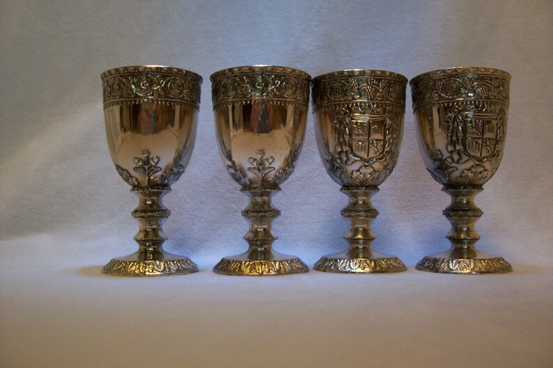 Corbell Silver Co. Silver Plate Goblets, Miniature Goblets, Shot ...