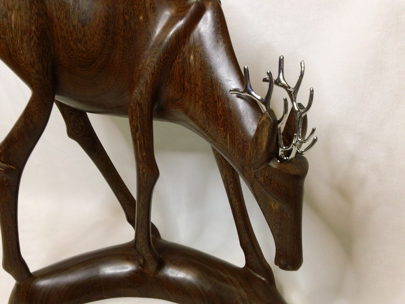 Mid Century Modern, Deer, Wooden Deer, Figurine, Deer Figurine ...