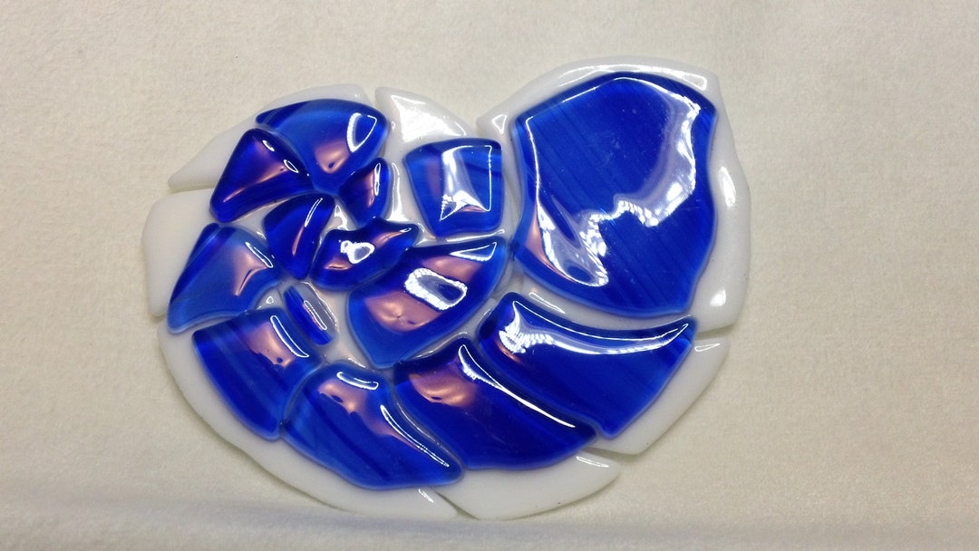 Shell, Blue Shell, Glass Shell, Mosaic Supplies - Etsy