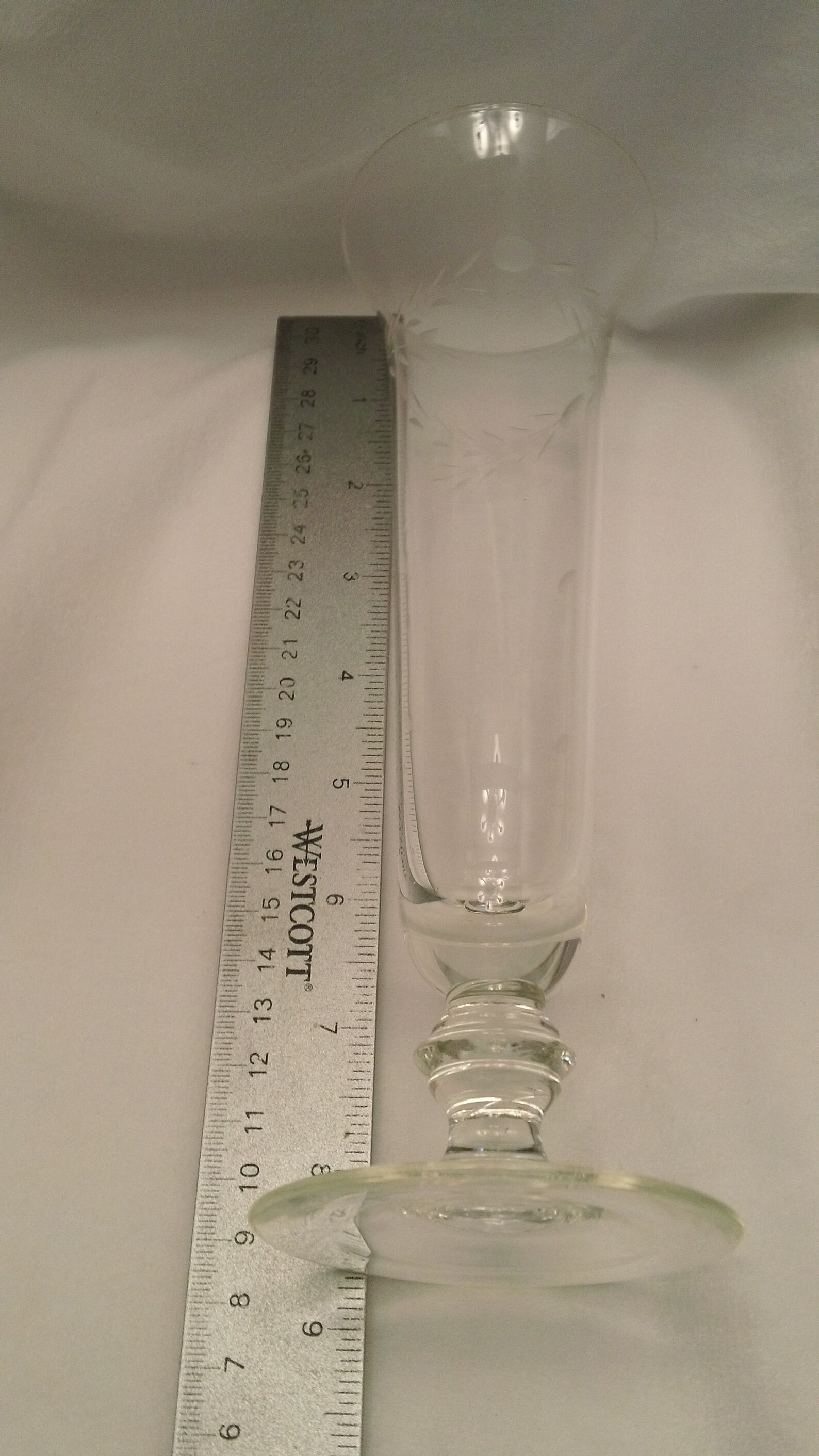 Vase, Bud Vase, Etched Glass, Wheat Pattern Etched Glass Vase, Crystal ...