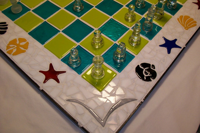 Chess Game Board Mosiac Art Chess Board Mosaic Game Board - Etsy