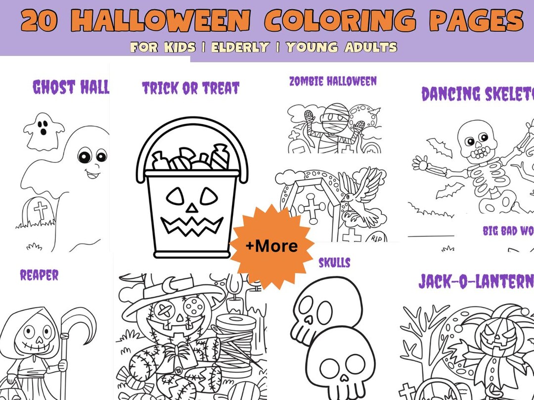 20 Printable Halloween Coloring Pages for KIDS, Dementia Patients ...
