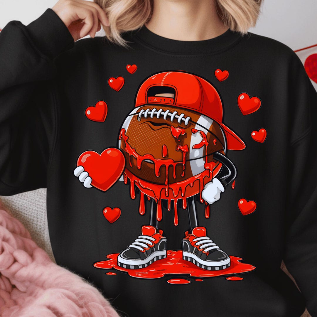 Valentine Football Heart PNG | Drip Sport Love Design | Boys Football ...