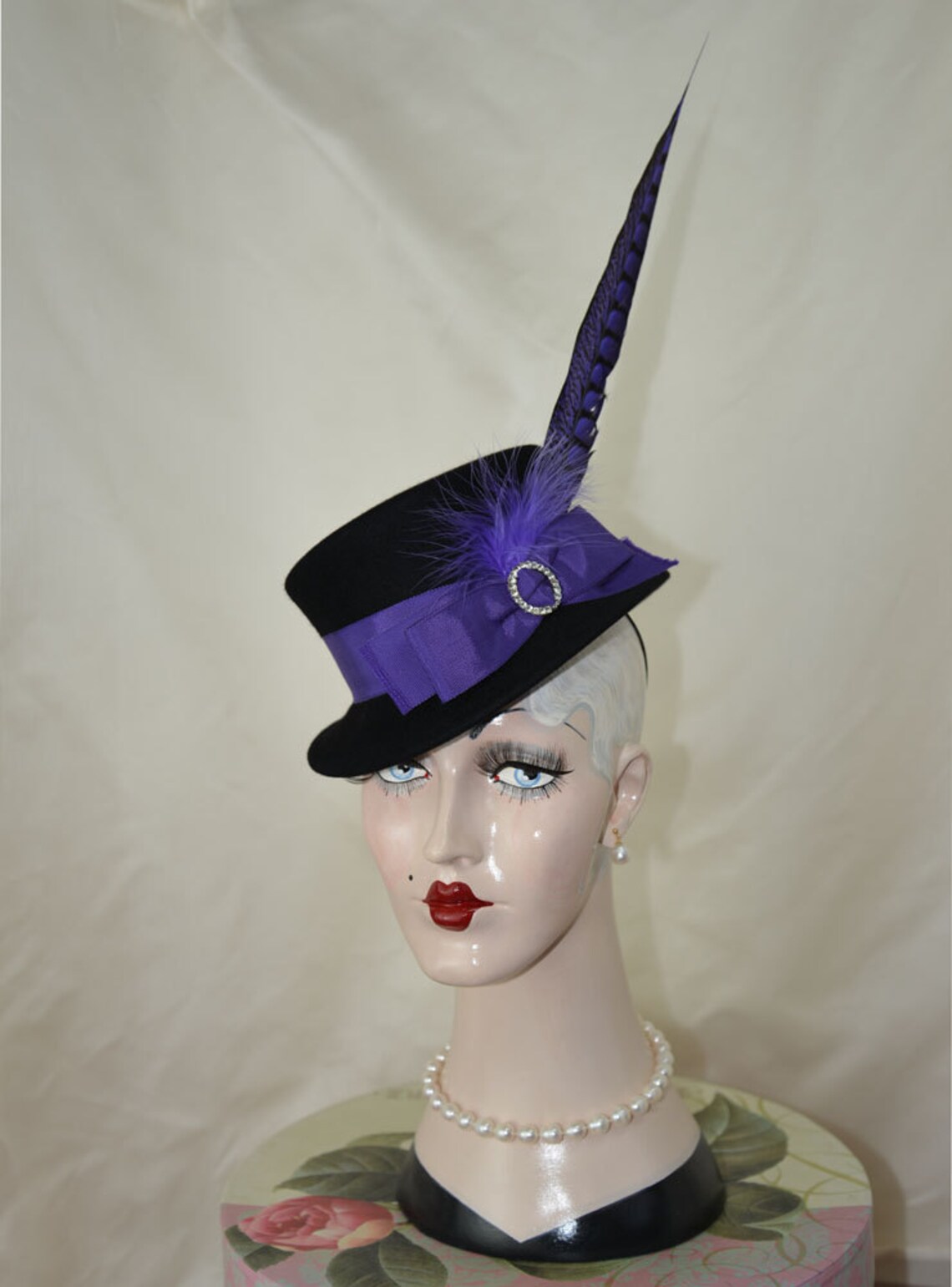 Black Mini Top Hat, Black Cocktail Hat, Ladies Victorian Hat - Etsy