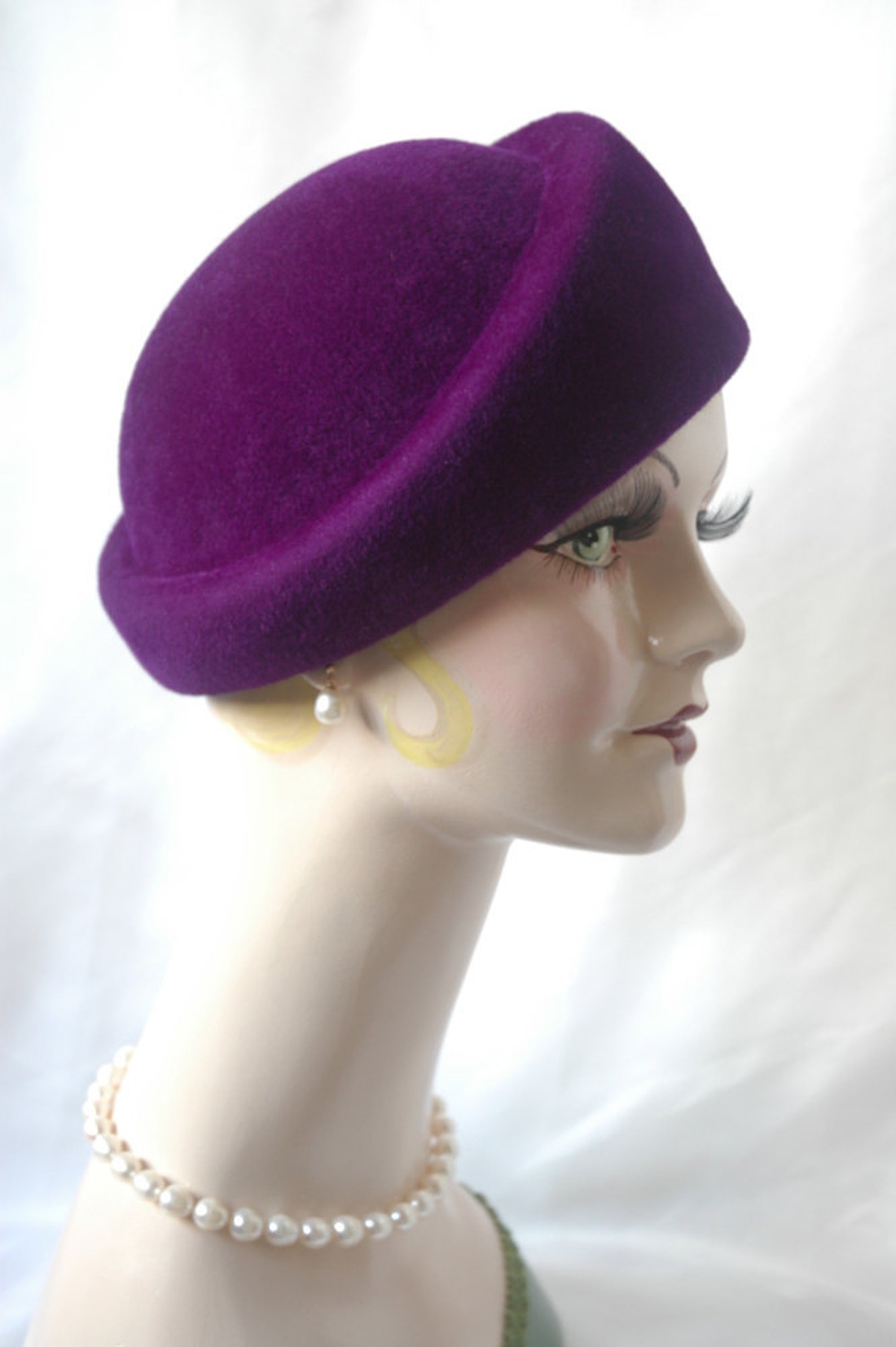 Ladies Purple Felt Hat Handmade Hat - Etsy