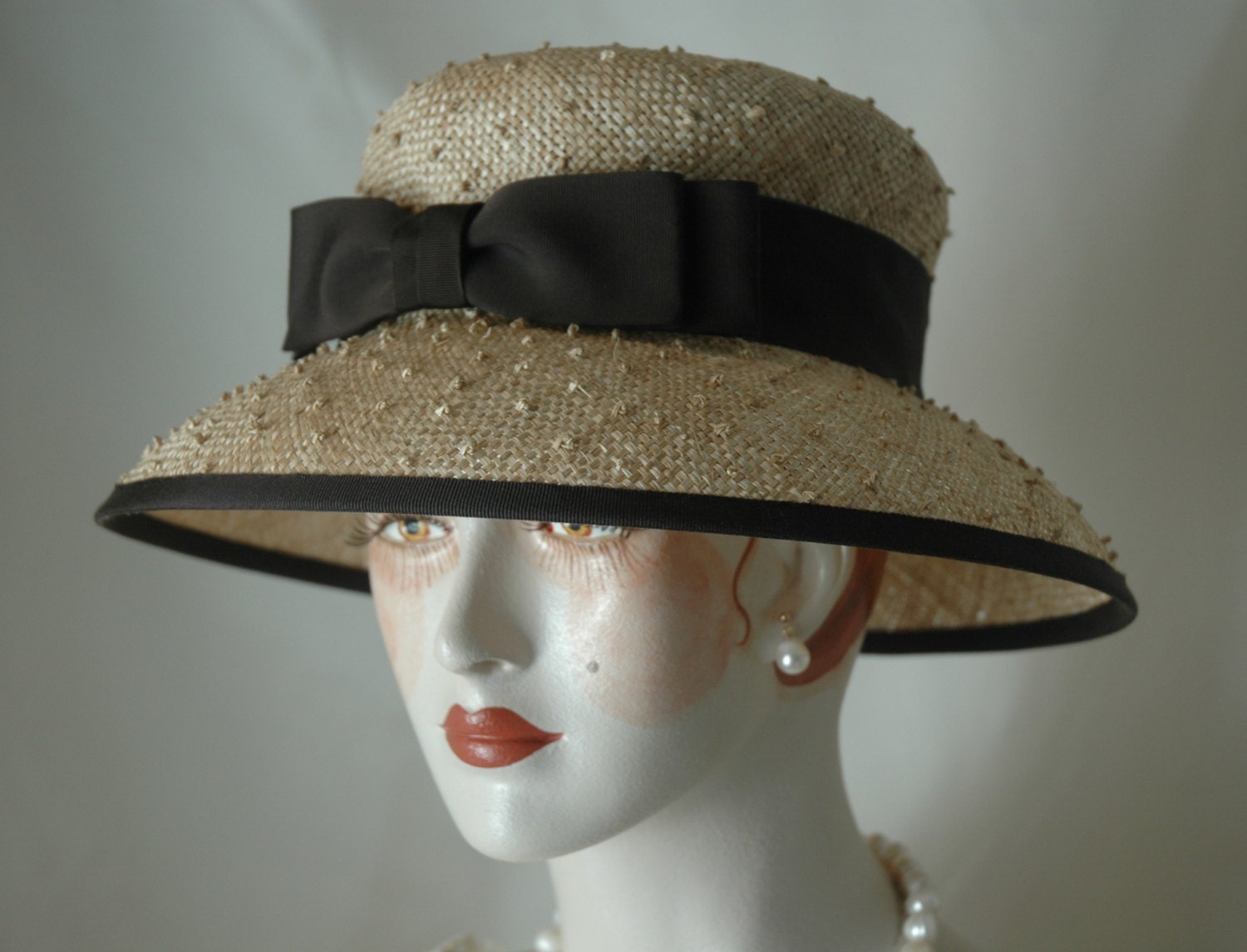 Ladies Knotted Sisal Straw Hat With Double Bow - Etsy