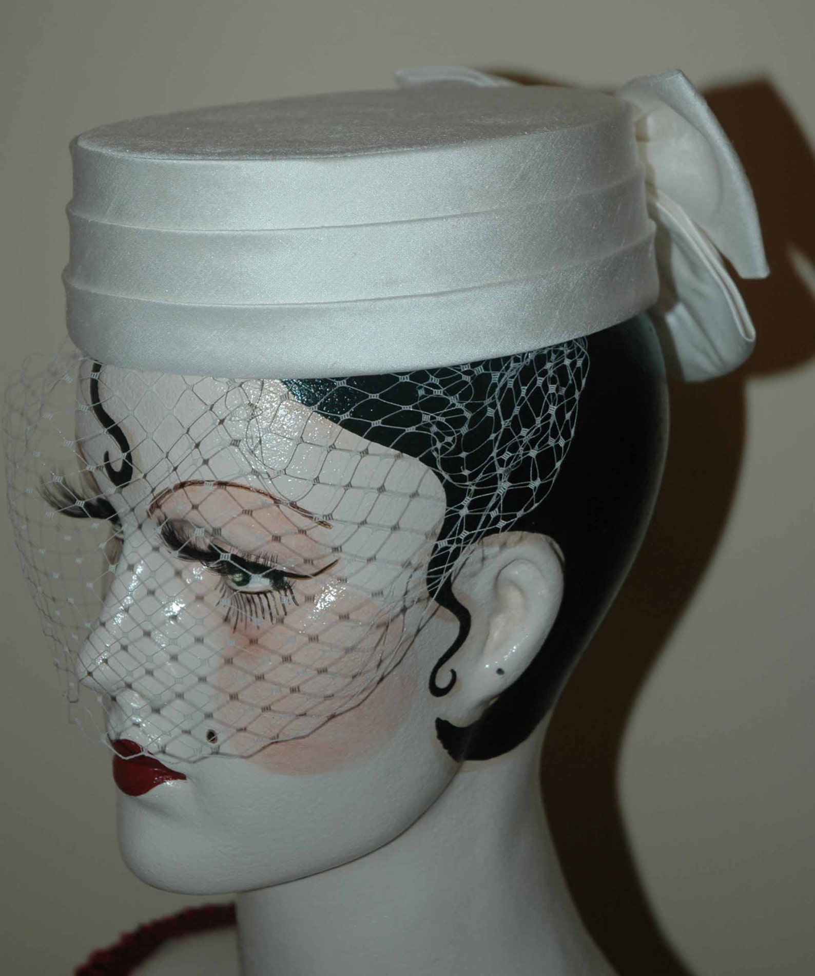Ivory Bridal Wedding Pillbox Hat With Veil - Etsy