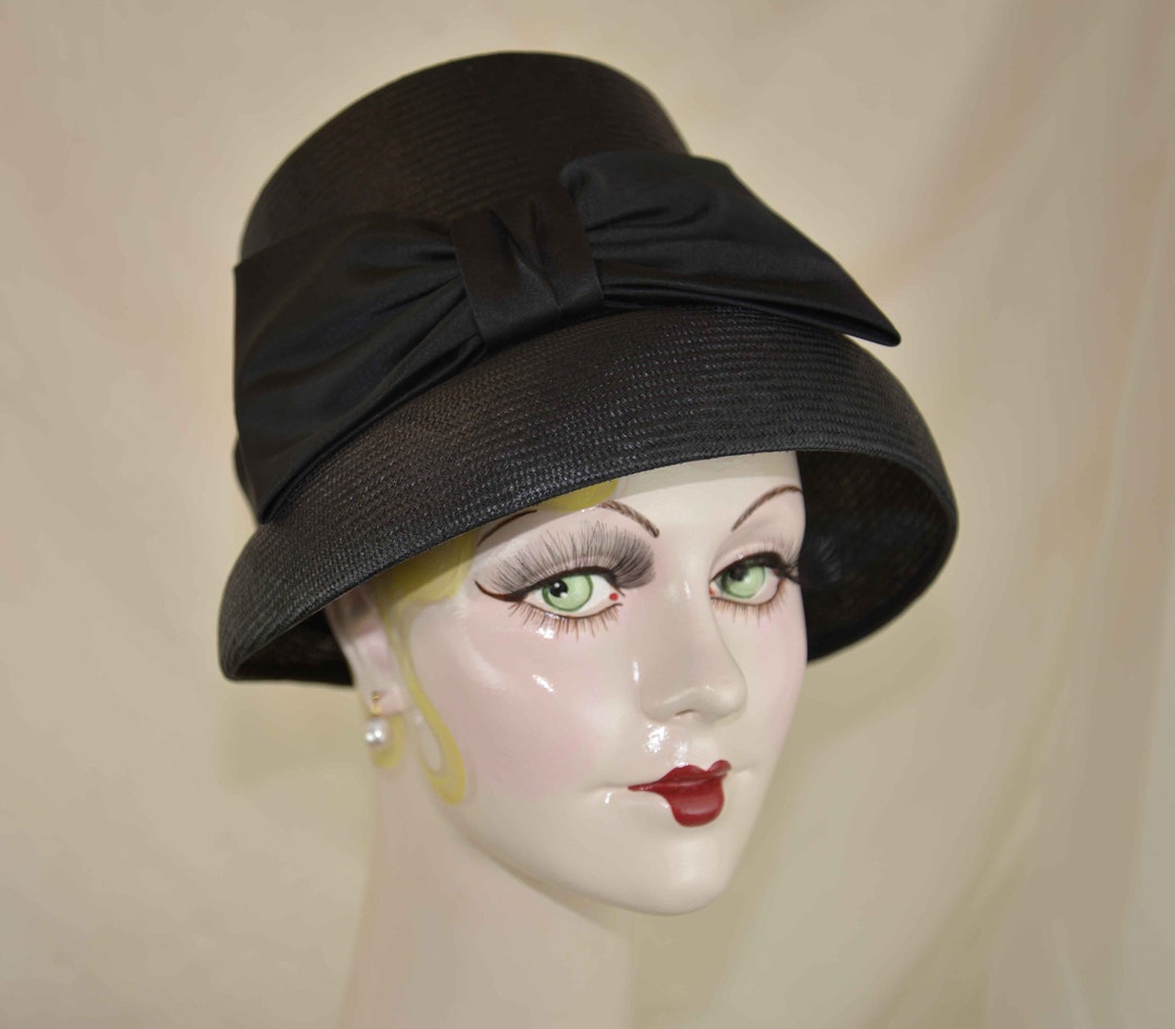 Elegant Ladies Black Tea Party Hat, Vintage Hat - Etsy