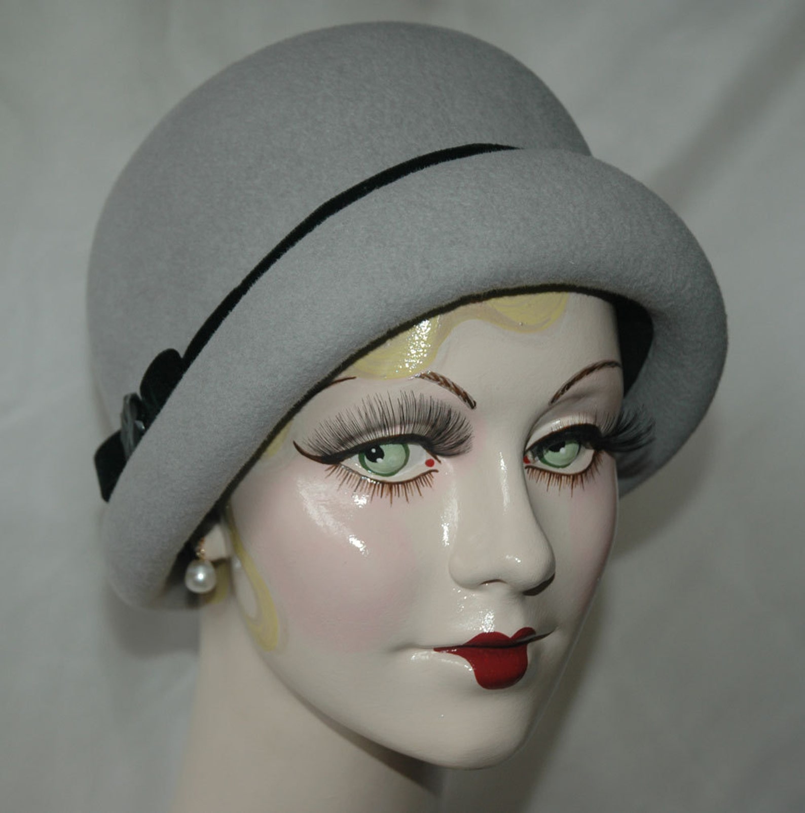 Cloche Hat, 1920s Hat, Gray Felt Hat - Etsy