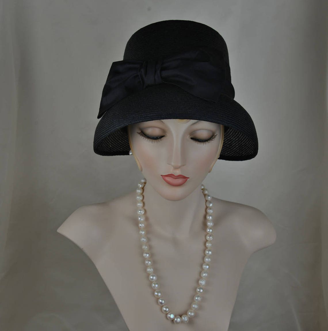 Elegant Ladies Black Tea Party Hat, Vintage Hat - Etsy