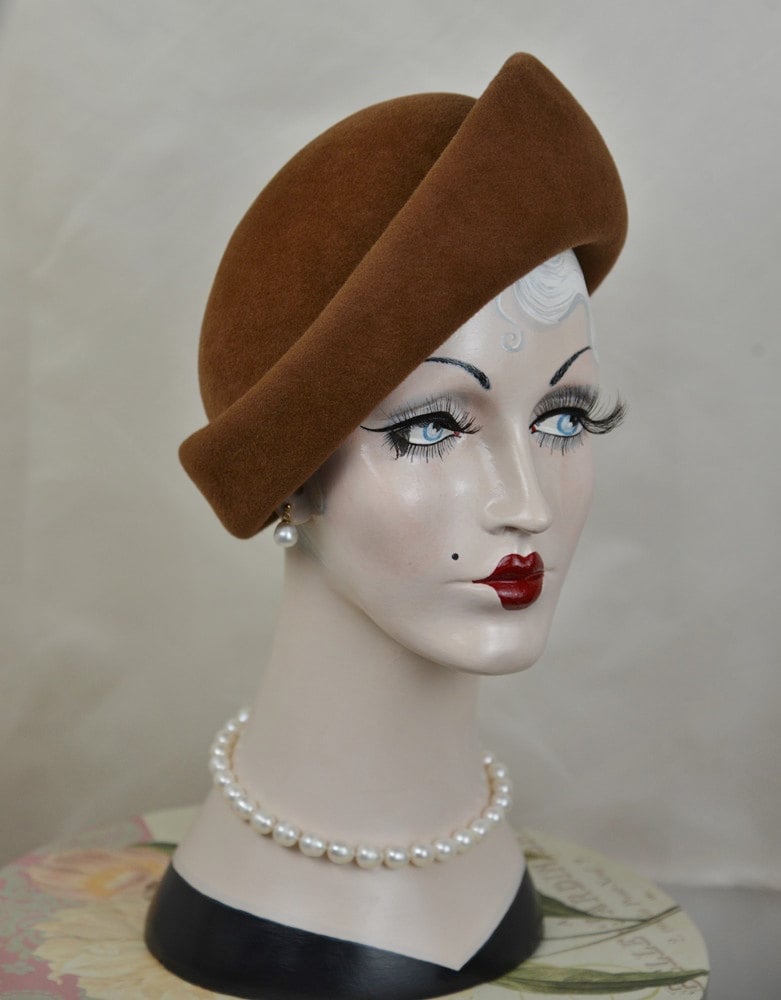 Ladies Bronze Toque Felt Hat - Etsy