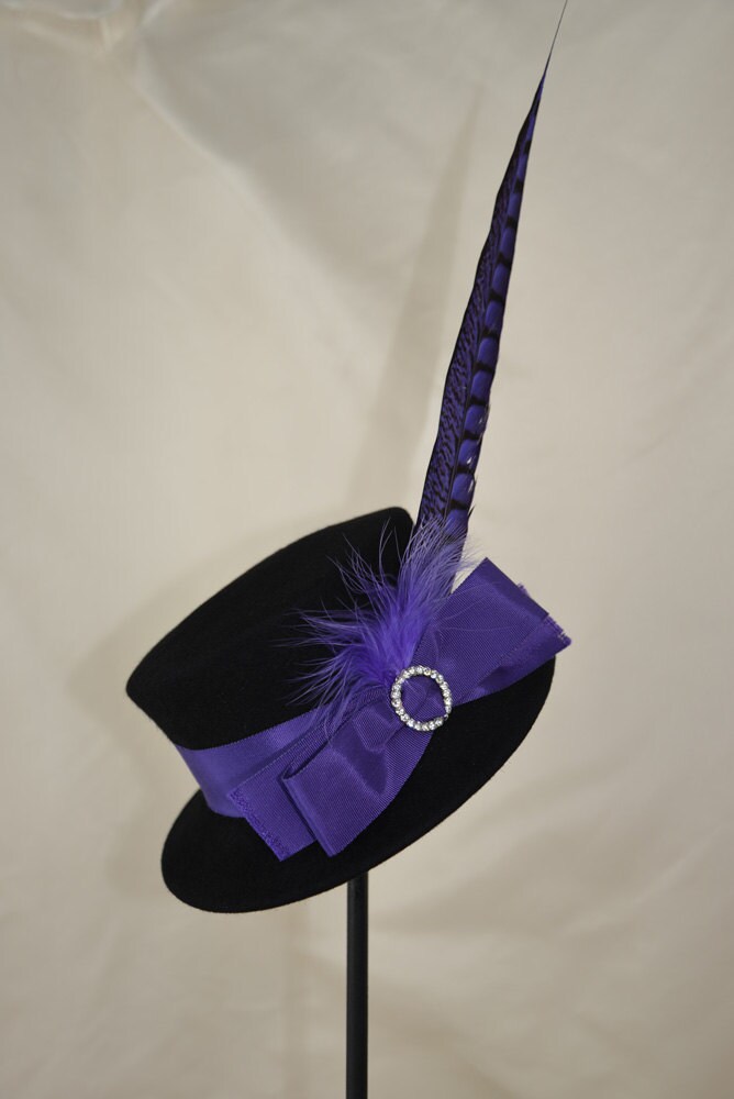 Black Mini Top Hat, Black Cocktail Hat, Ladies Victorian Hat - Etsy