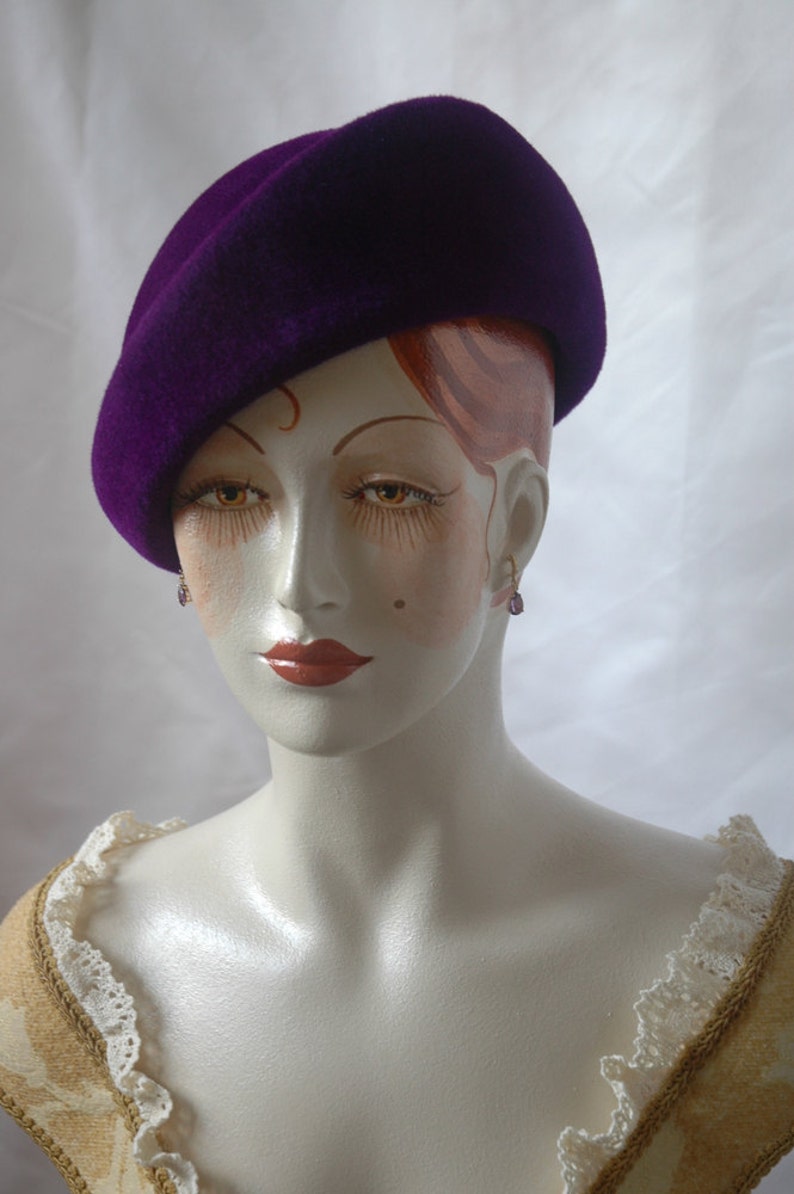 Ladies Purple Felt Hat Handmade Hat - Etsy