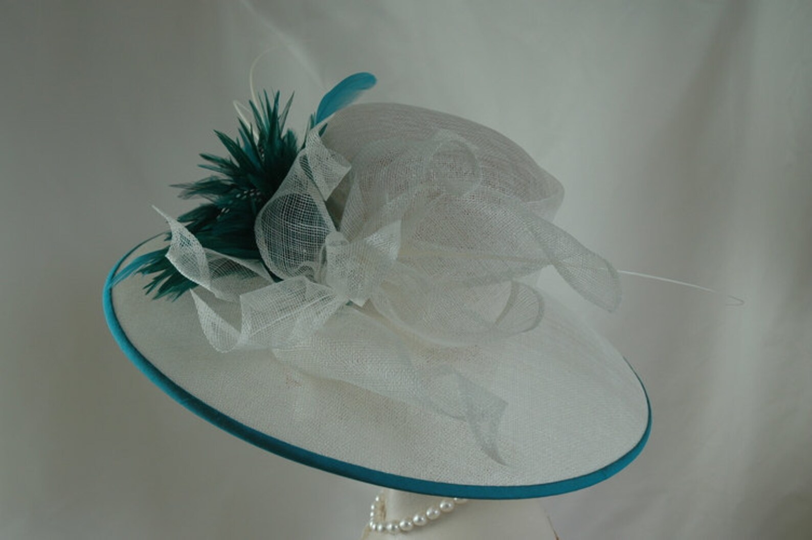Ivory Sinamay Kentucky Derby Hat With Feathers - Etsy
