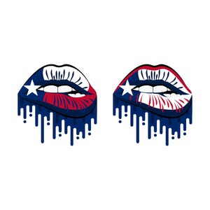 Texas Flag SVG, Patriotic PNG Clipart, USA American Lips - Etsy