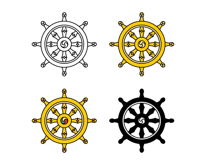 Dharmachakra SVG, Chakra Wheel PNG, Buddhism Tattoo Clipart - Etsy