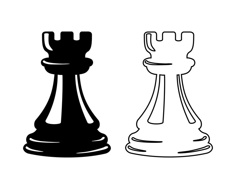 Rook Chess Piece SVG, Chess Vector PNG, T-shirt Design Files for Cricut ...