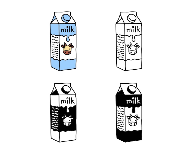 Milk Carton SVG, Vector Milk Box Clipart, Farmhouse Logo PNG T-shirt - Etsy