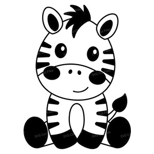 Cute Baby Zebra SVG Files, Cartoon Animal PNG, Shirt Clipart - Etsy