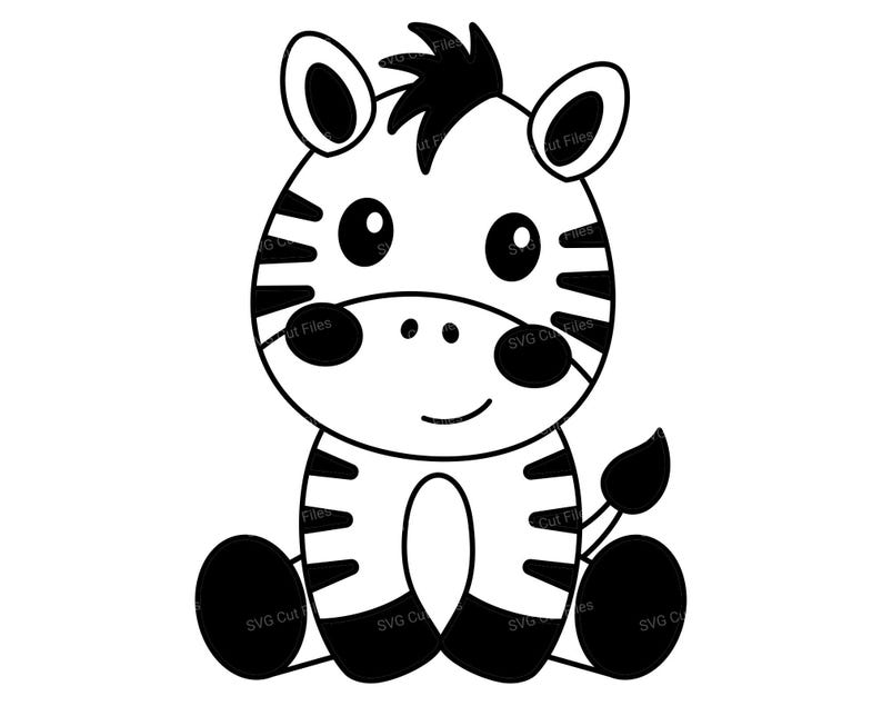 Cute Baby Zebra SVG Files, Cartoon Animal PNG, Shirt Clipart - Etsy