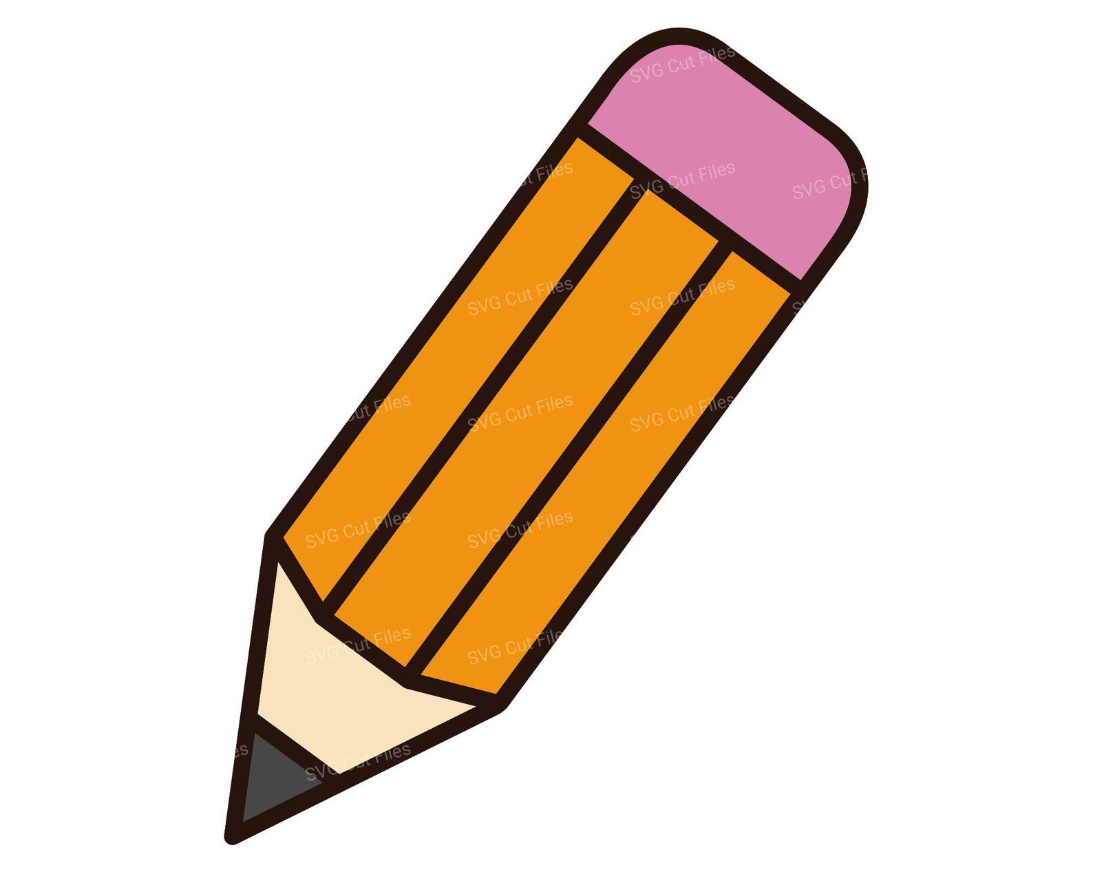 School Pencil SVG, Cute Pencil Outline Clipart, Teacher Pencil PNG - Etsy