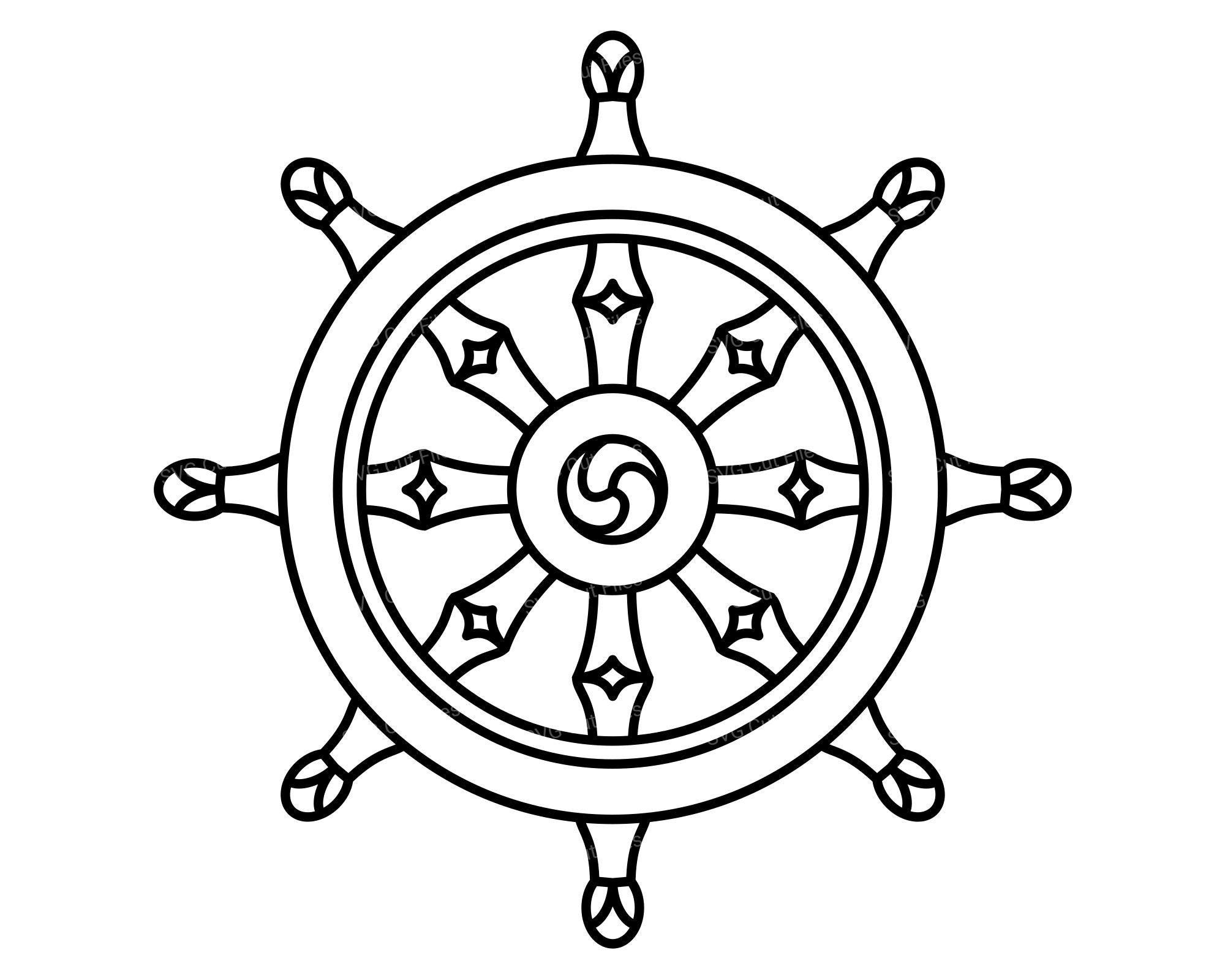 Dharmachakra SVG, Chakra Wheel PNG, Buddhism Tattoo Clipart - Etsy