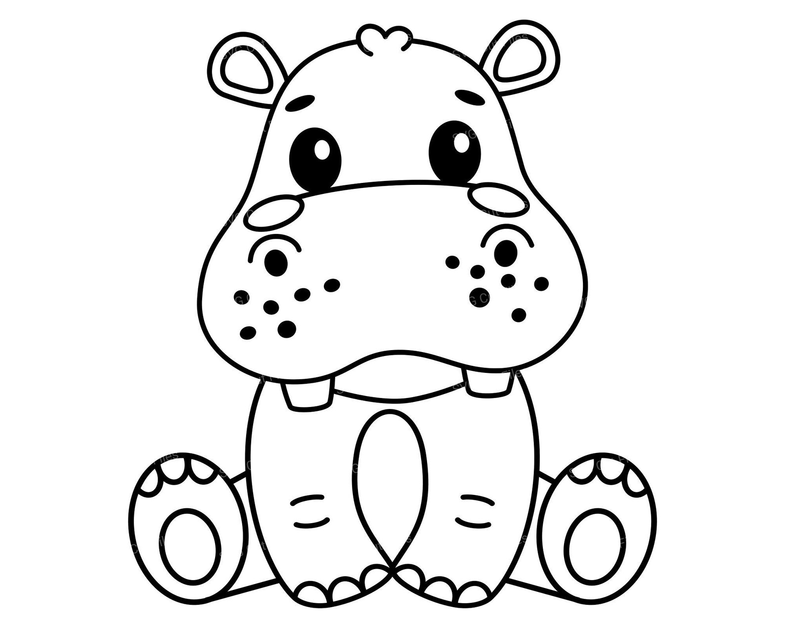 Cute Baby Hippo SVG, Cartoon Hippopotamus PNG, Shirt Clipart - Etsy