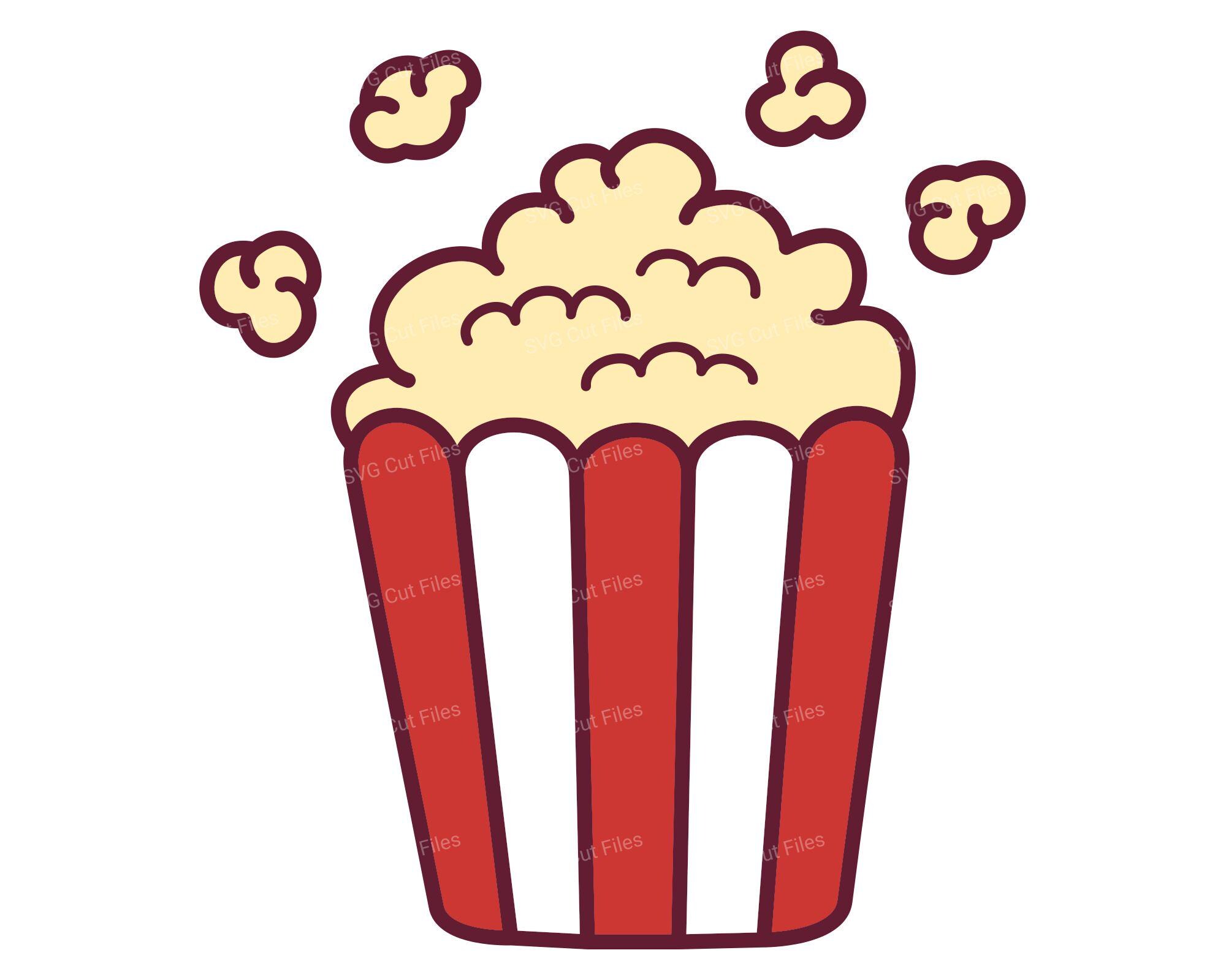 Popcorn Bucket SVG File, Popcorn Clipart, Movie Night PNG - Etsy