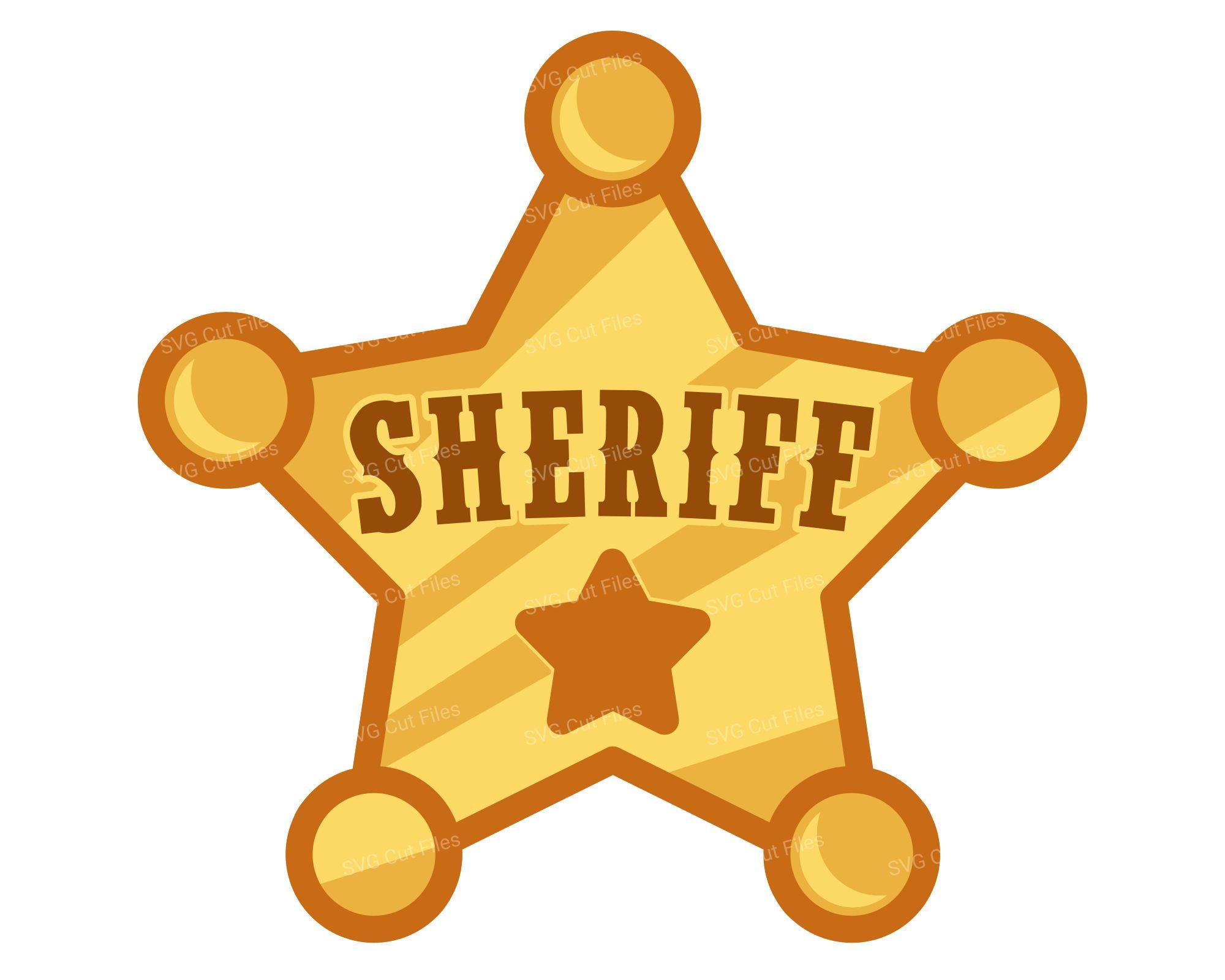 Western Sheriff Abzeichen, Zeichnung Sheriff Star SVG, Western
