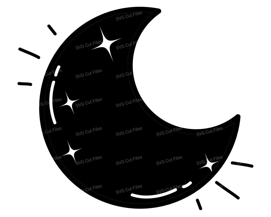 Cartoon Moon SVG Clipart, Cute Crescent Moon Vector PNG - Etsy