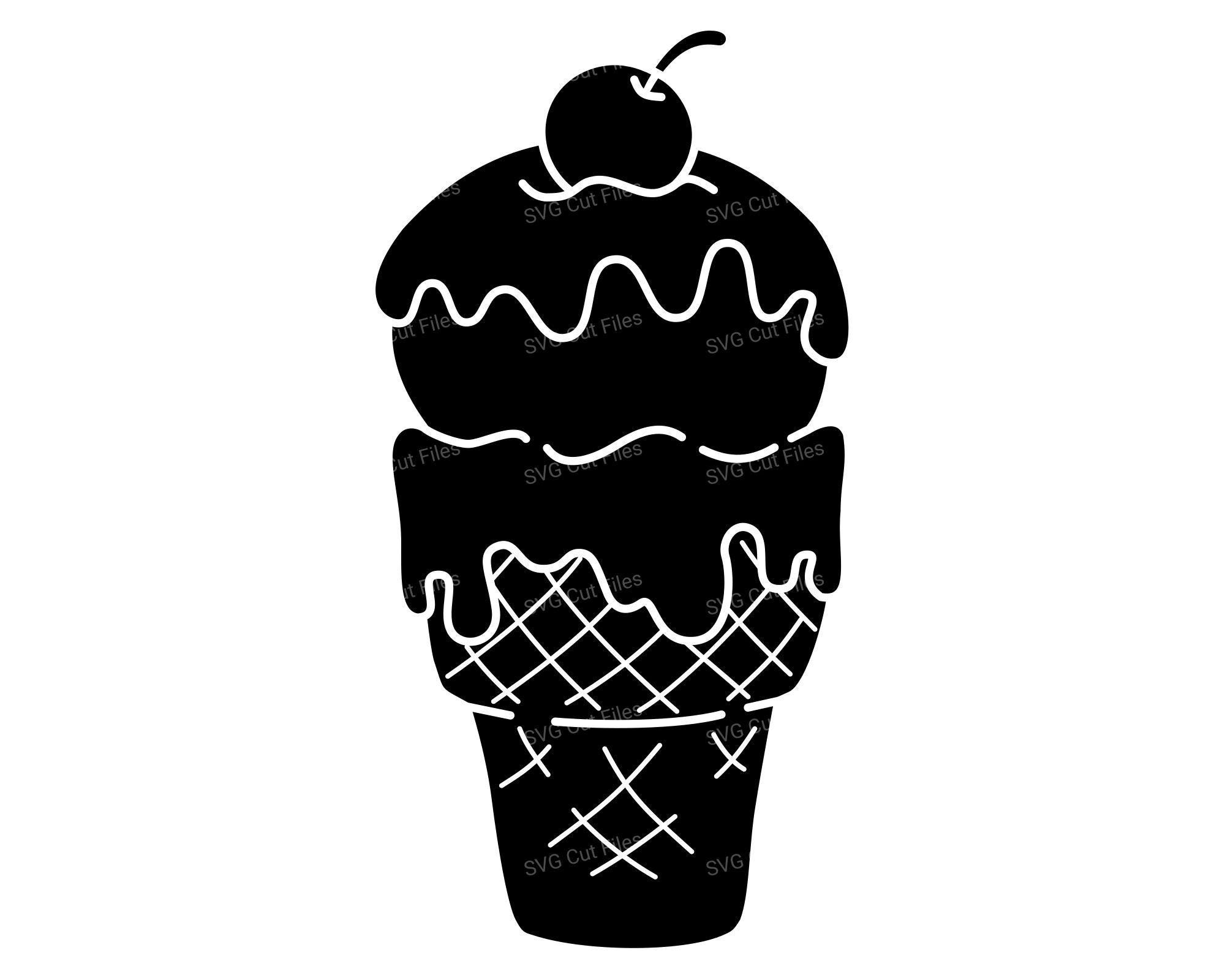 Ice Cream SVG, Cherry Cone Clipart, Summer Party T-shirt PNG - Etsy