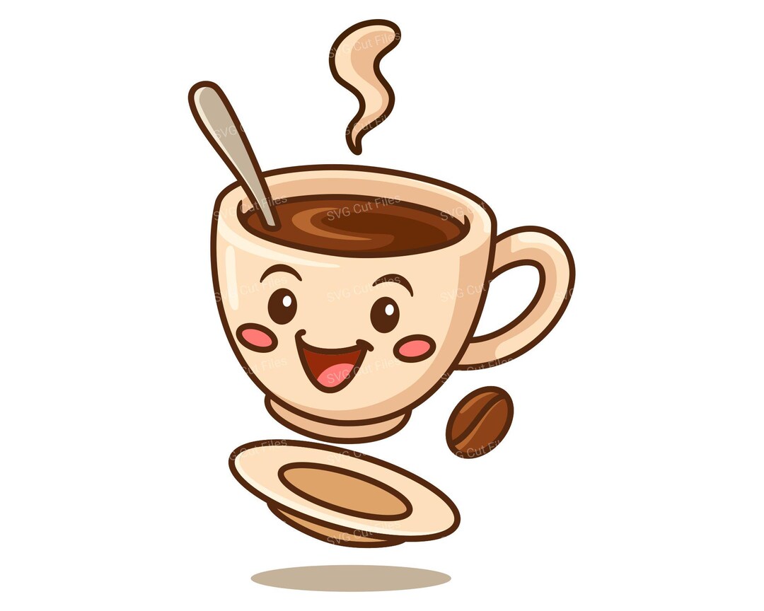 Coffee Cup SVG, Dancing Cup PNG Clipart - Etsy