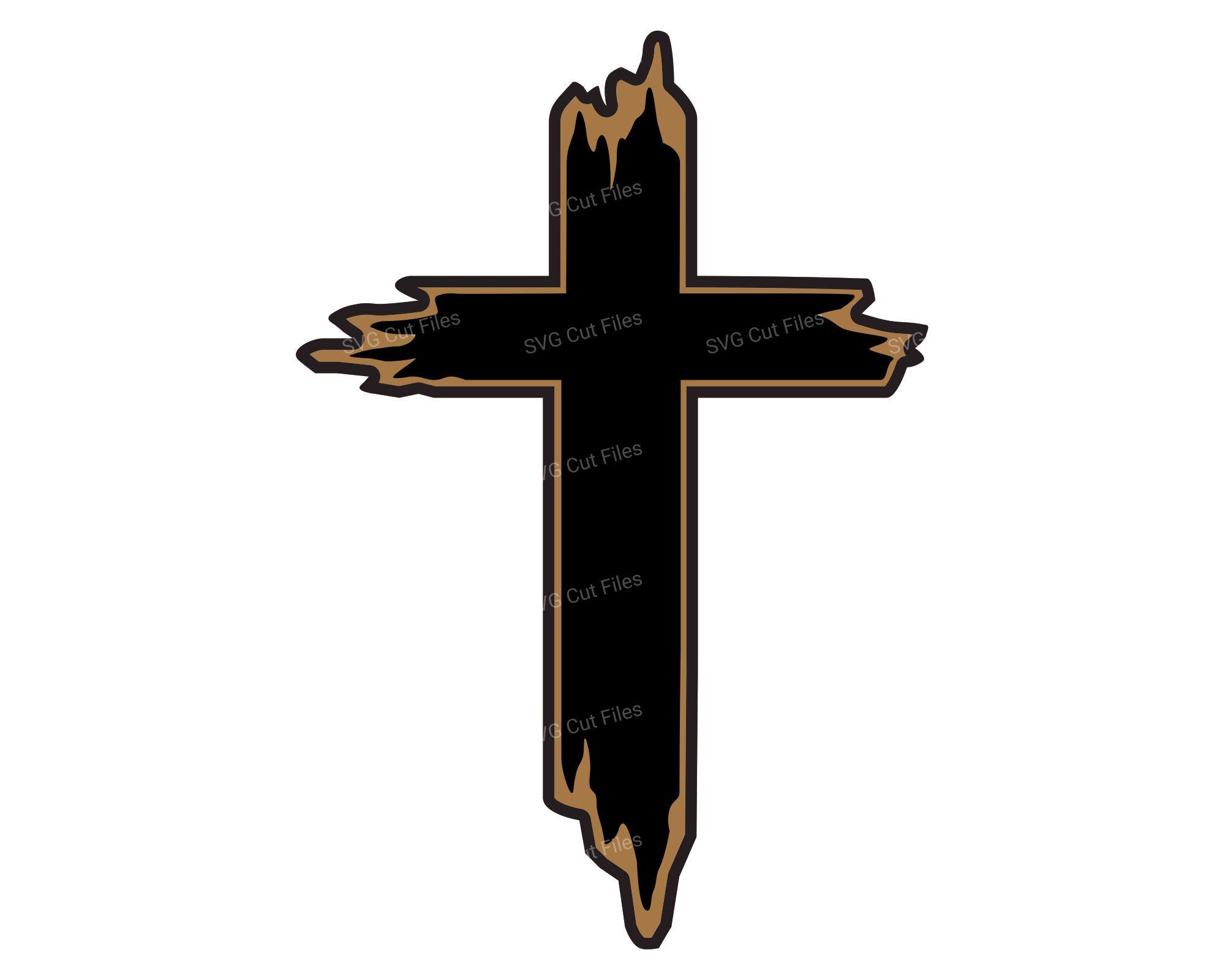 Distressed Cross SVG, Layered Faith Cross Files, Shirt PNG Clipart for ...