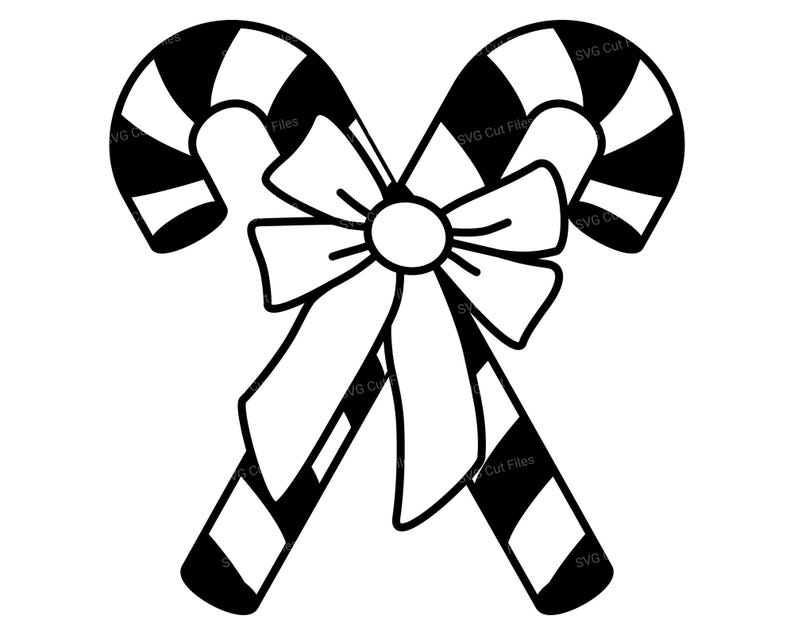 Candy Canes Bow SVG, Xmas PNG Clipart, Holiday T-shirt Design - Etsy