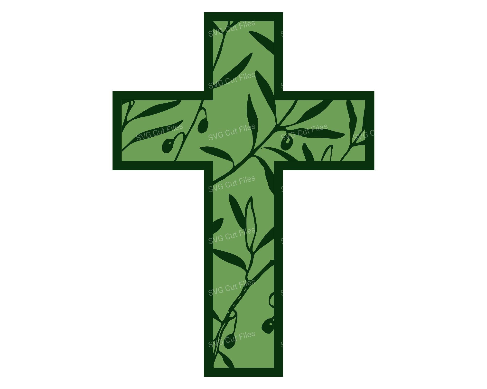 Floral Cross SVG, Layered Christian Cross File, Tattoo PNG Clipart ...