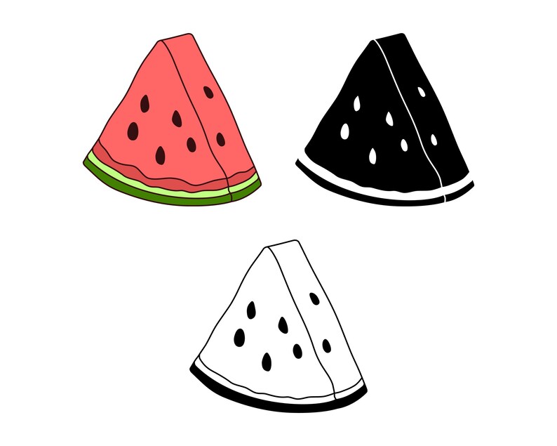 Watermelon Slice SVG, Cartoon Watermelon Clipart, Summer PNG T-shirt - Etsy