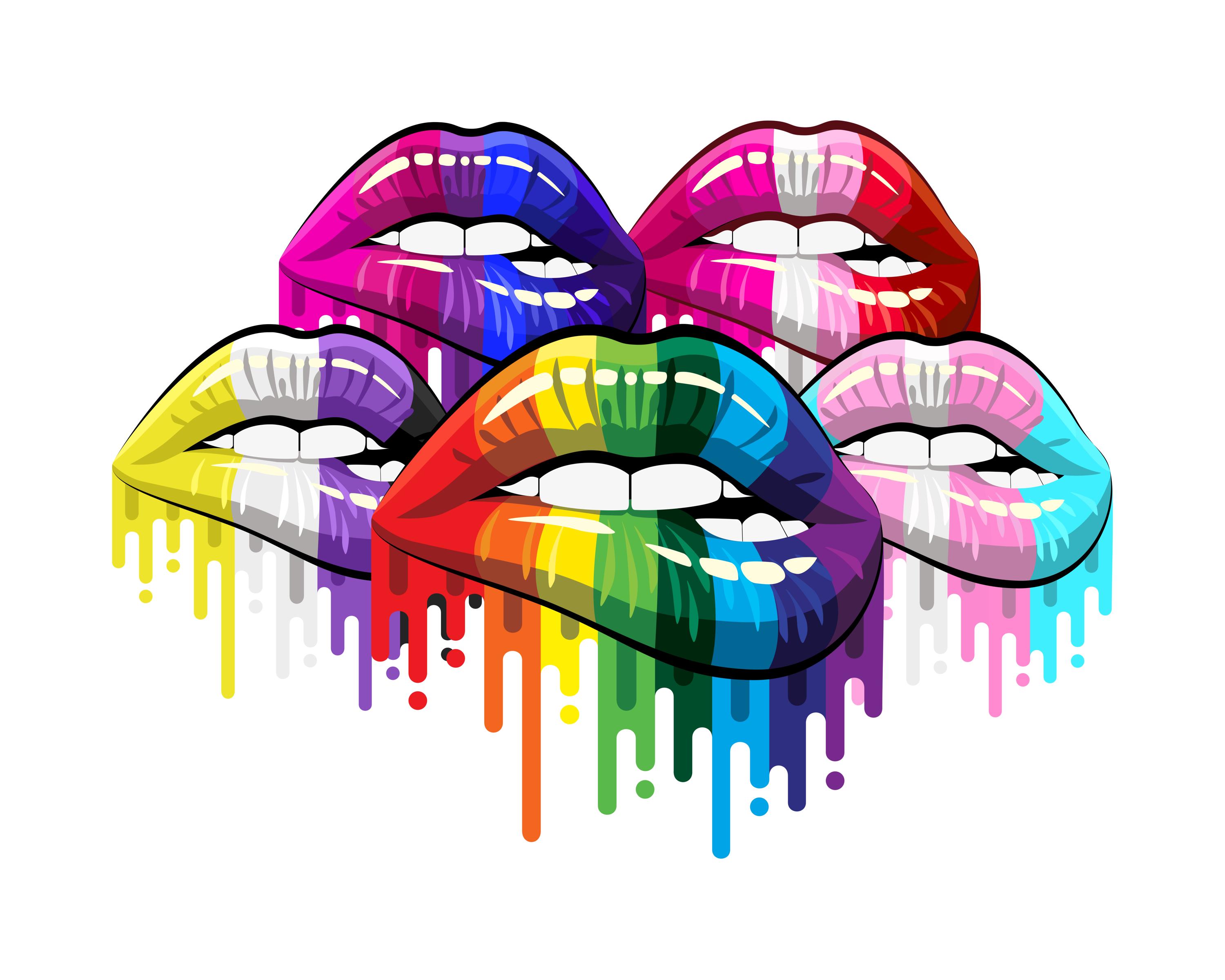 LGBT Pride Lips SVG Bundle, Pride Flag Vector Clipart - Etsy