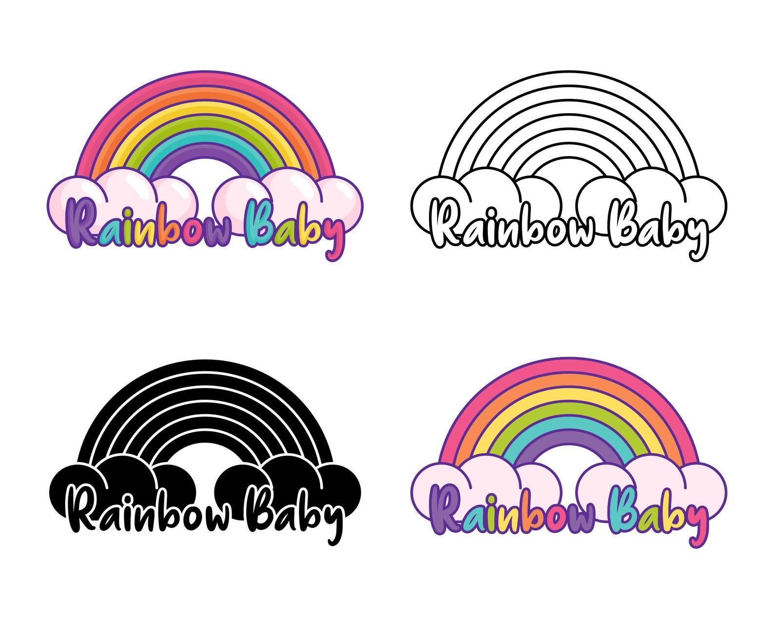 Rainbow Baby SVG, Onesie Girl, Boy Gift PNG Clipart - Etsy
