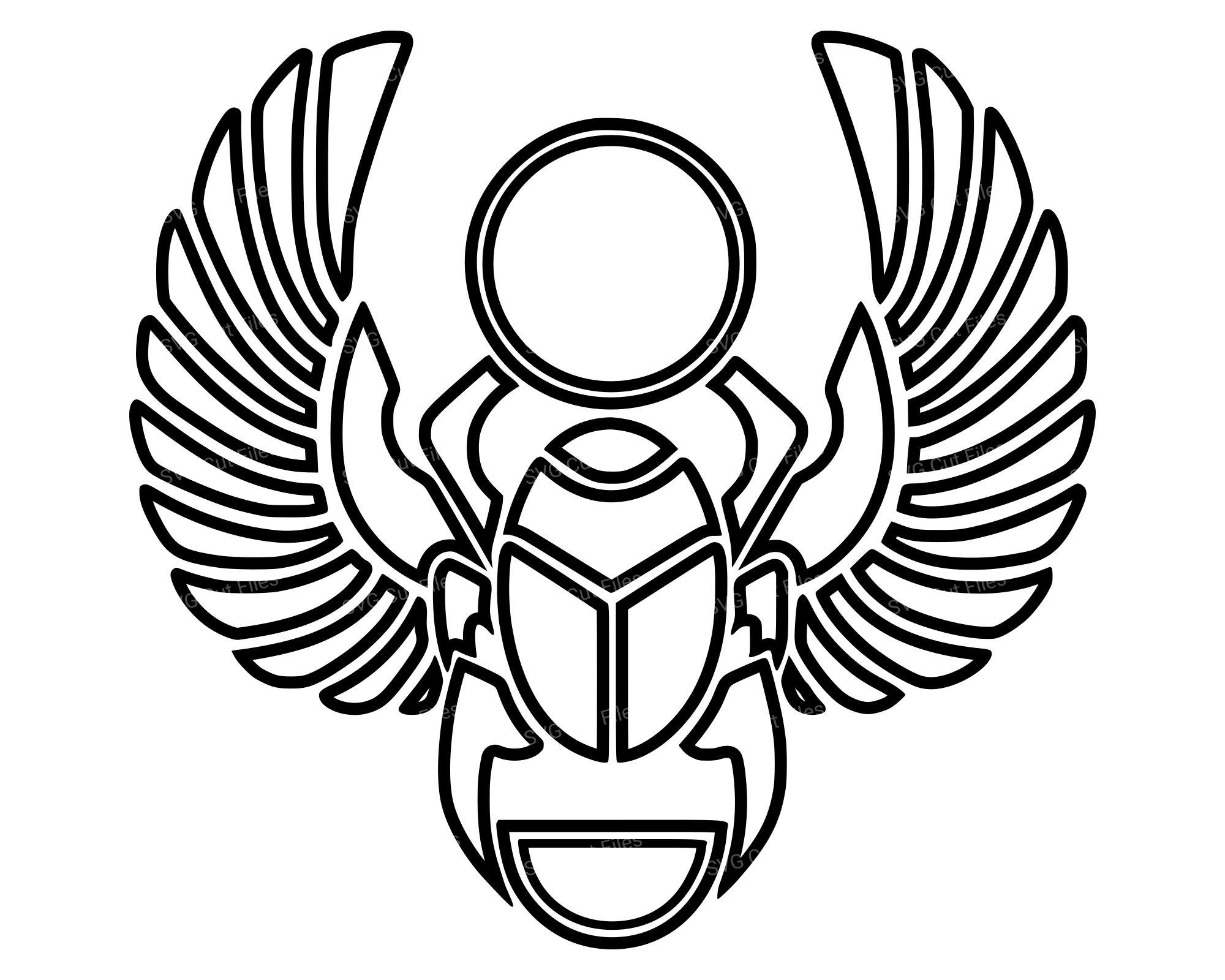 Scarab Beetle SVG Bundle, Ancient Egypt Tattoo, Printable PNG Clipart ...