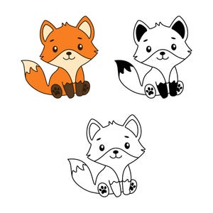 Cute Baby Fox SVG Files, Cartoon Animal PNG, Shirt Clipart - Etsy